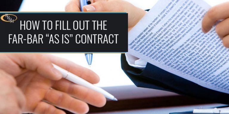 How to Fill Out the Far-Bar "AS IS" Residential Contract